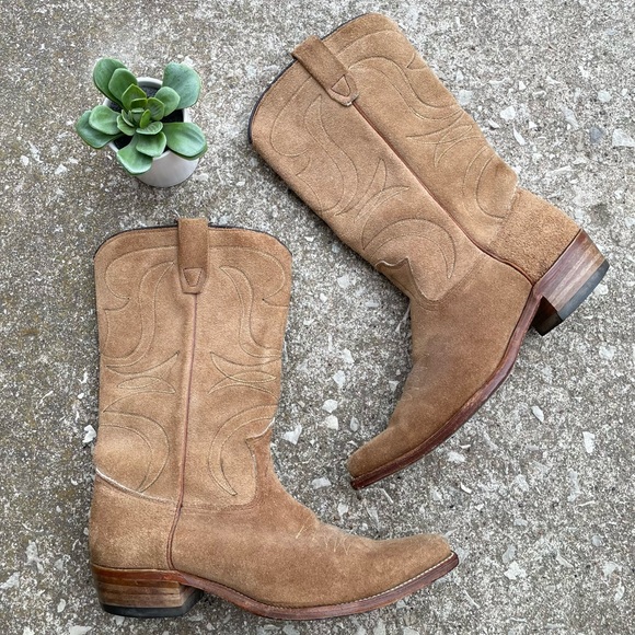 Maverick | Shoes | Maverick Mens Western Tan Suede Leather 7s Style ...